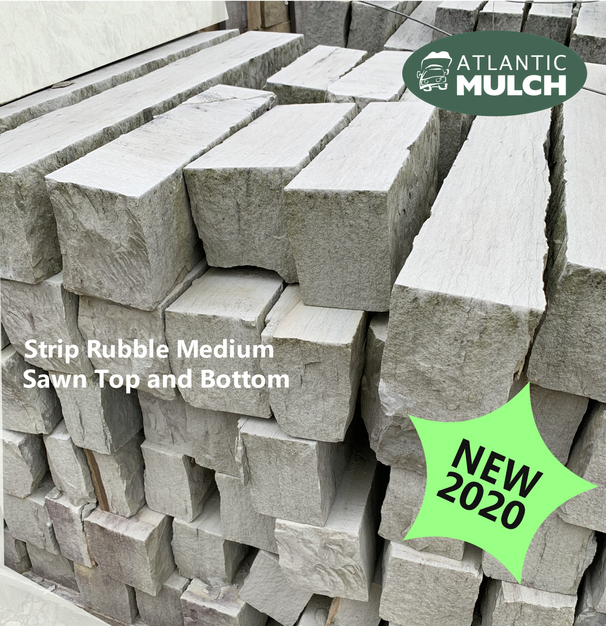 Sawn Top and Bottom Strip Rubble (medium) Blue/Grey